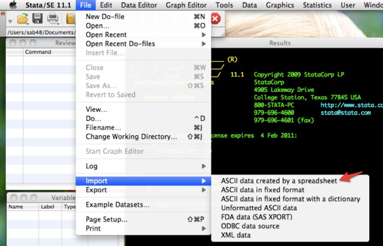 Stata: Reading in Comma Separated Files – psychstatistics