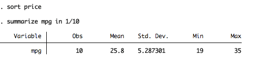 Stata: Descriptive Statistics – Mean, median, variability – psychstatistics